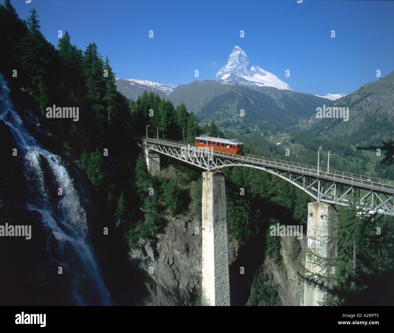 Mountain cog train track and matterhorn hi-res stock photography and ...