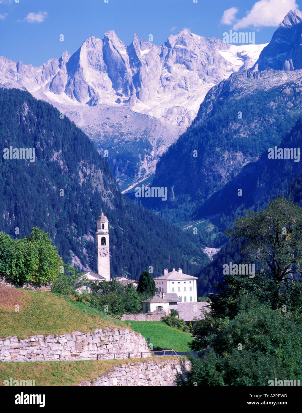 The small Swiss village of Soglio Stock Photo - Alamy