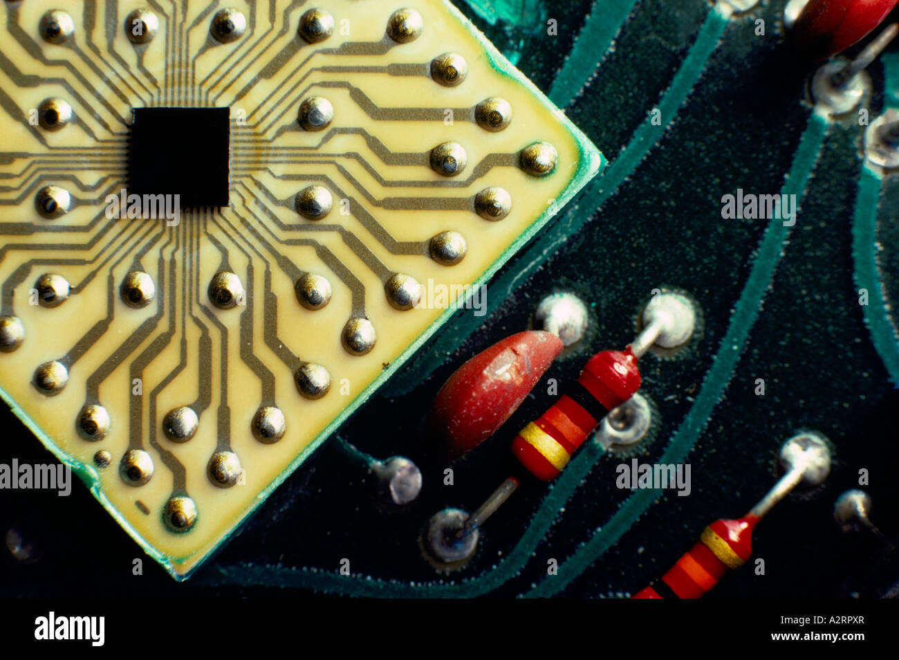 Closeup of Computer Circuit Board Stock Photo - Alamy