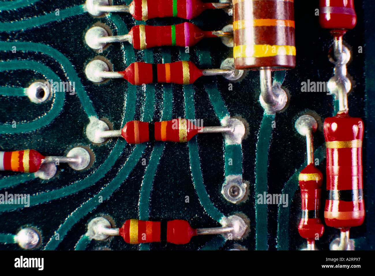 Closeup of Computer Circuit Board Stock Photo - Alamy
