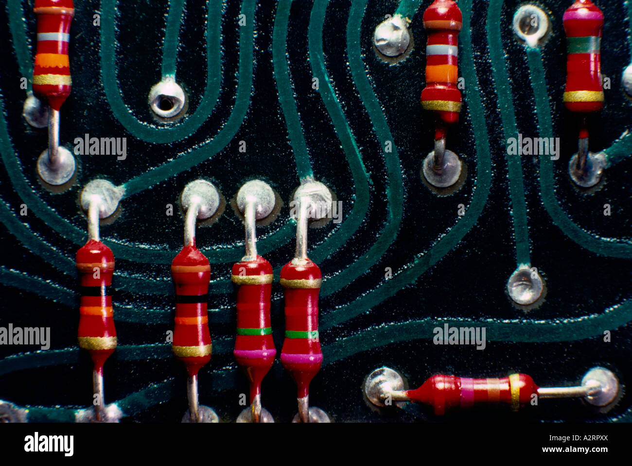 Closeup of Computer Circuit Board Stock Photo - Alamy