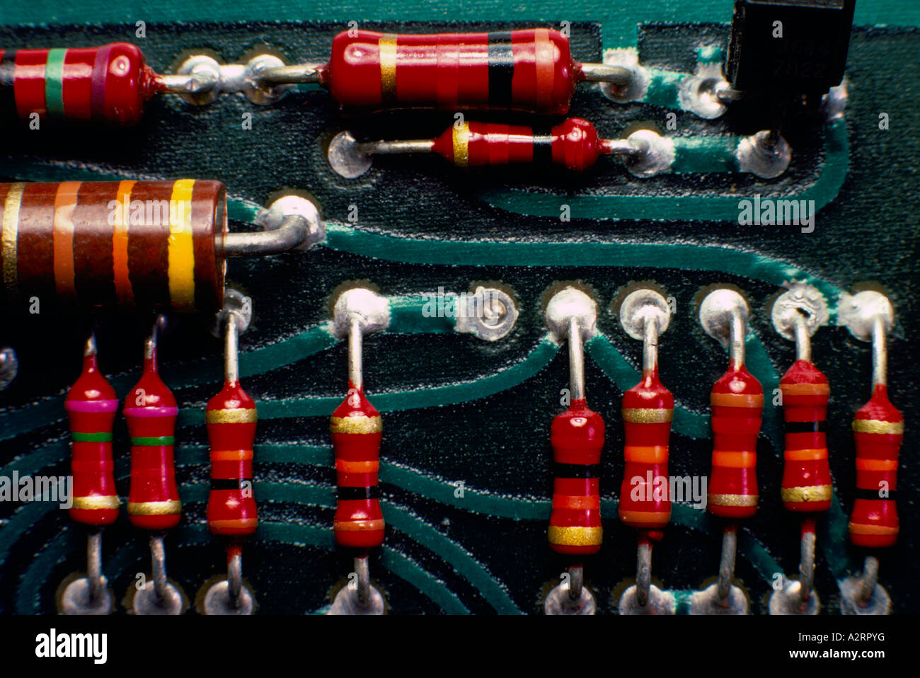 Closeup of Computer Circuit Board Stock Photo - Alamy