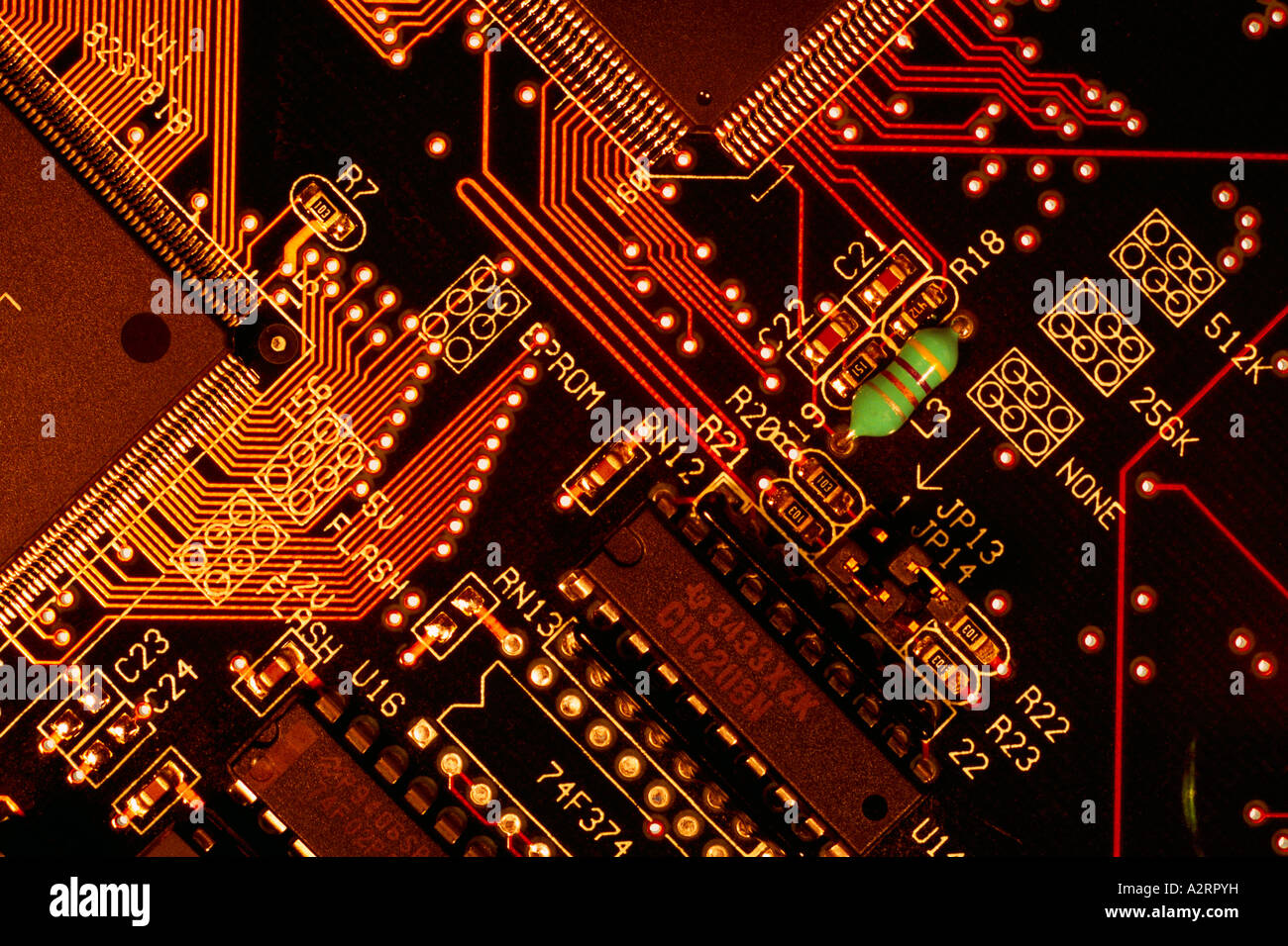 Closeup of Computer Circuit Board Stock Photo - Alamy