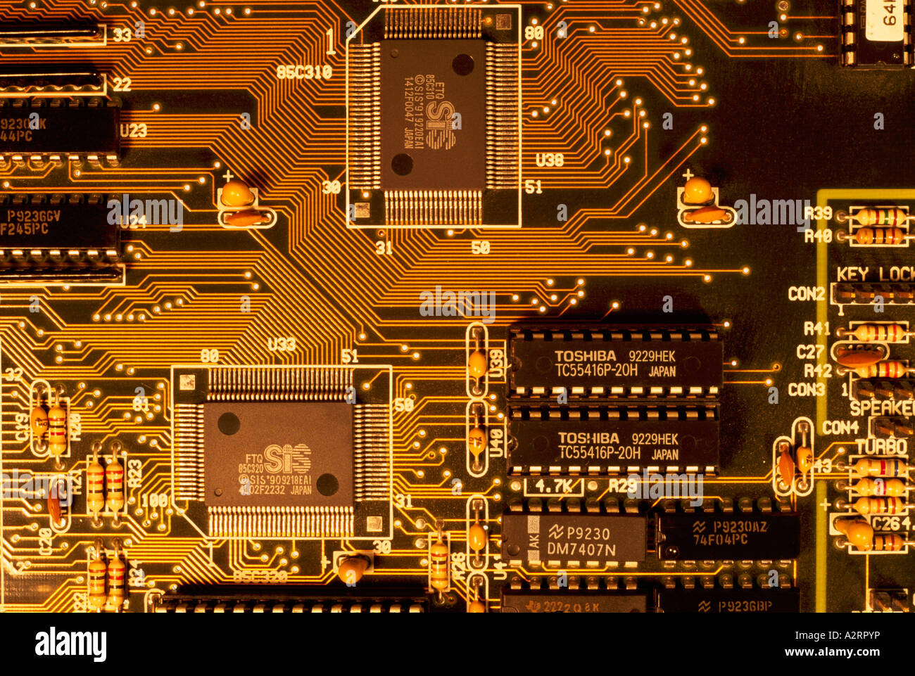 Closeup of Computer Circuit Board Stock Photo - Alamy