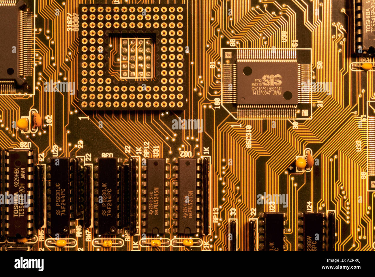Closeup of Computer Circuit Board Stock Photo - Alamy