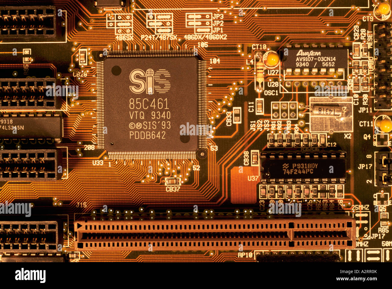 Closeup of Computer Circuit Board Stock Photo - Alamy