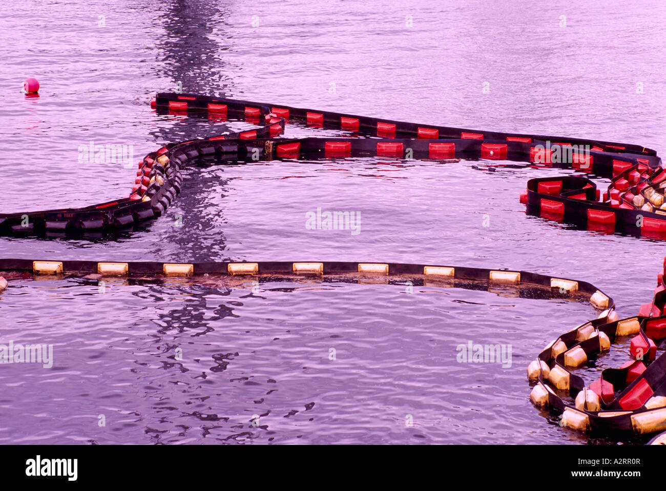 Oil Spill Containment Boom, for Marine Pollution Control, floating on ...