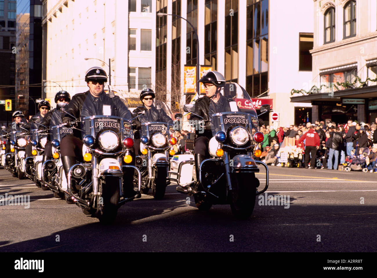 Vancouver Police Motorcycle Drill Team riding Motorcycles in Parade ...