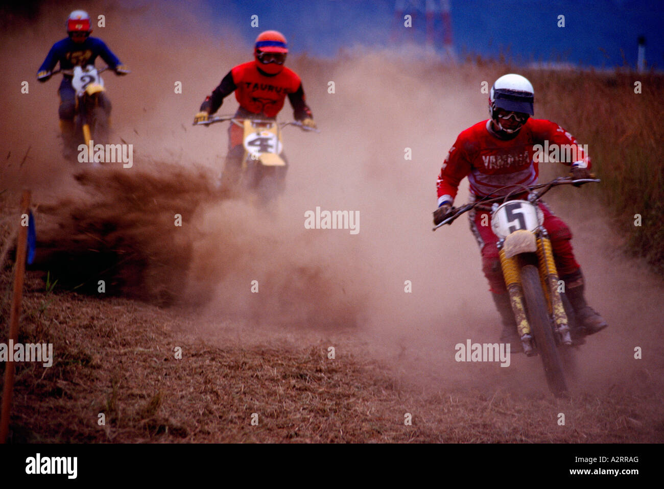 Motocross Riders racing in a Motocross Race Stock Photo - Alamy