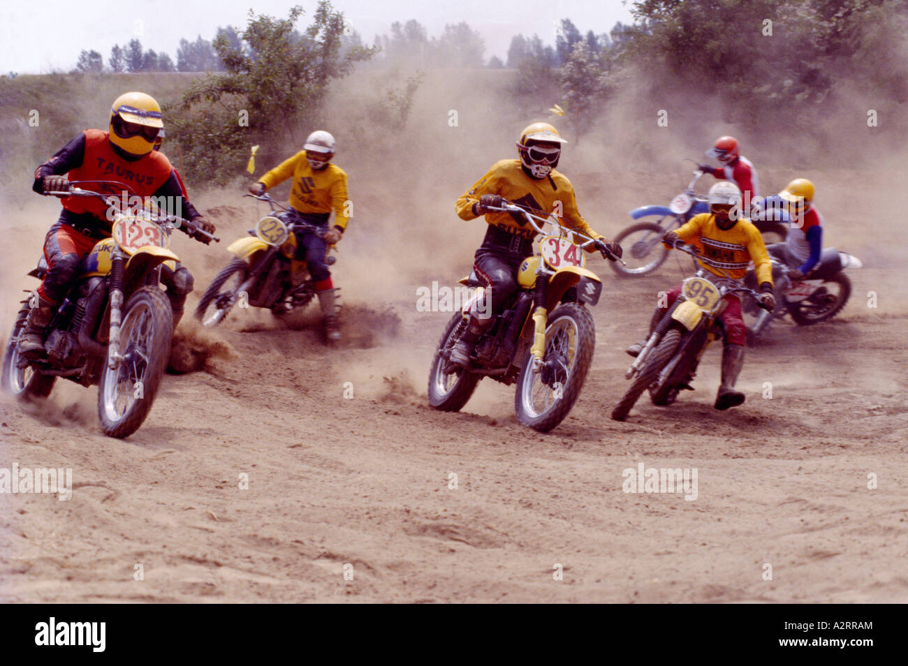 Motocross Riders racing in a Motocross Race Stock Photo - Alamy