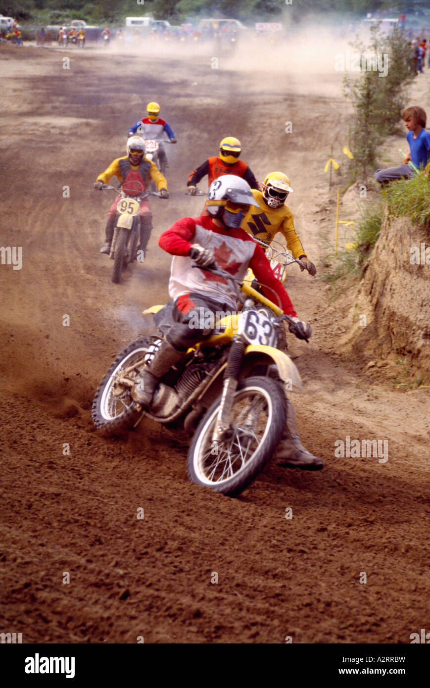 Motocross Riders racing in a Motocross Race Stock Photo - Alamy