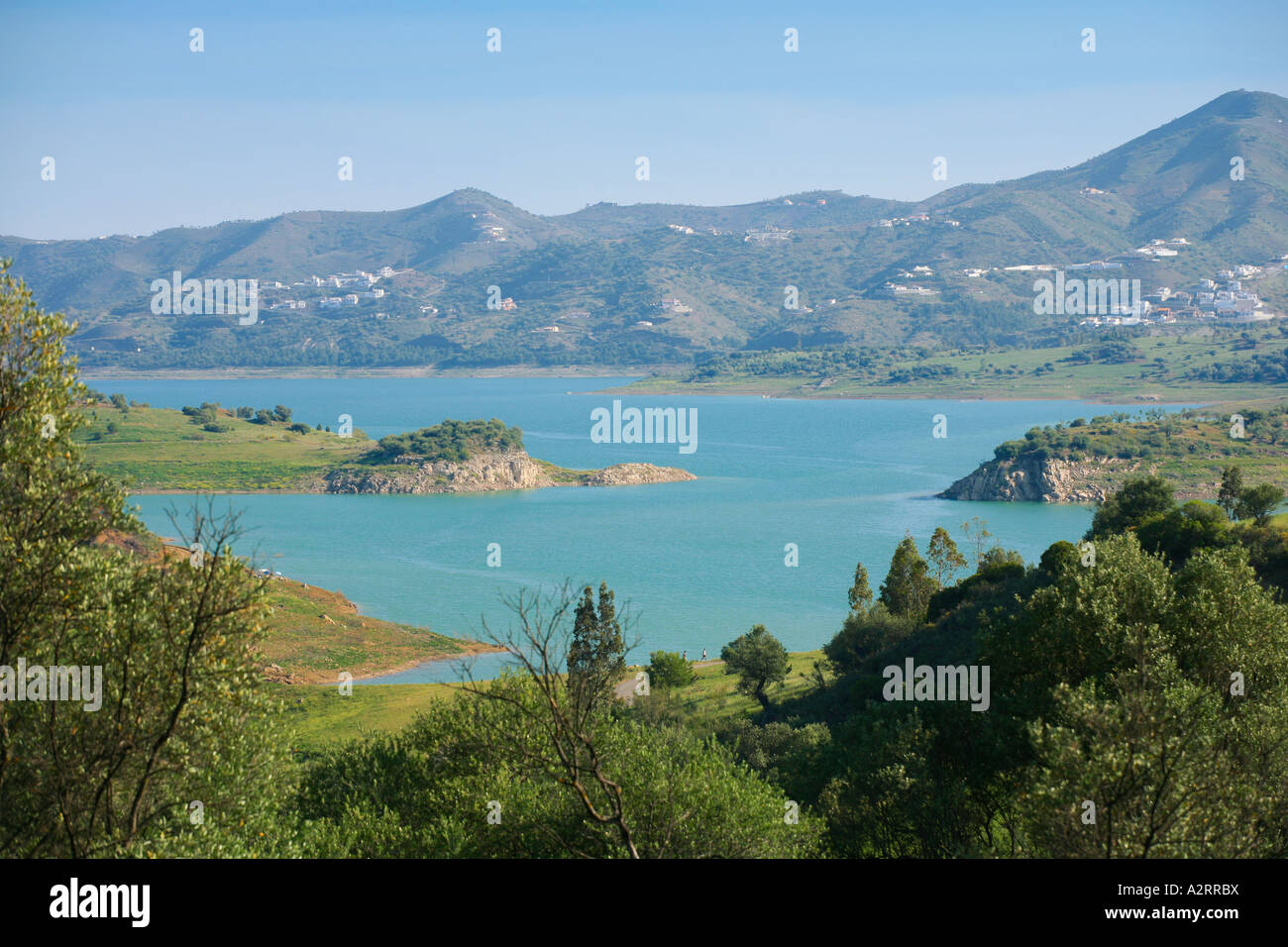 andalusian landscape Lake between mountains drought andalusia Pantano ...