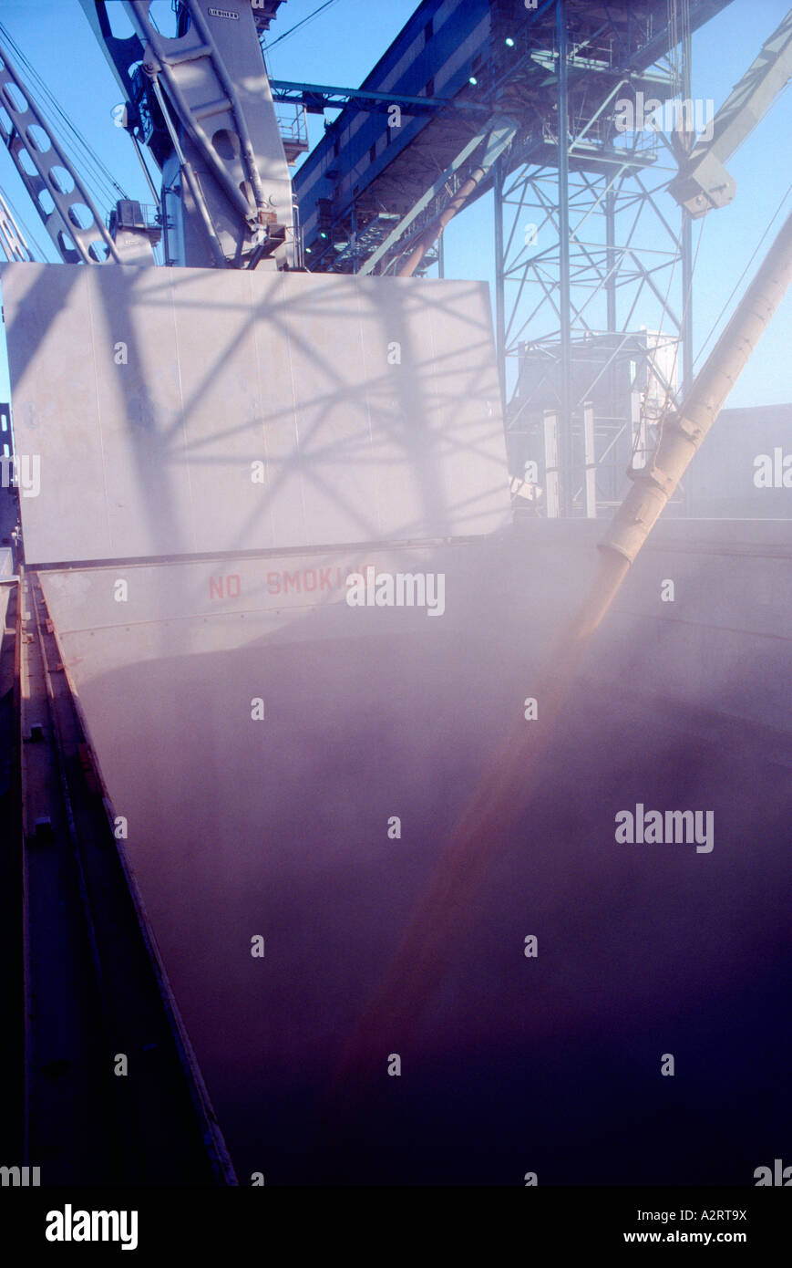 Freighter loading Grain at a Grain Terminal in the City of Vancouver ...