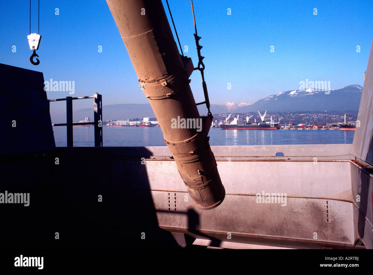 Freighter loading Grain at a Grain Terminal in the City of Vancouver ...