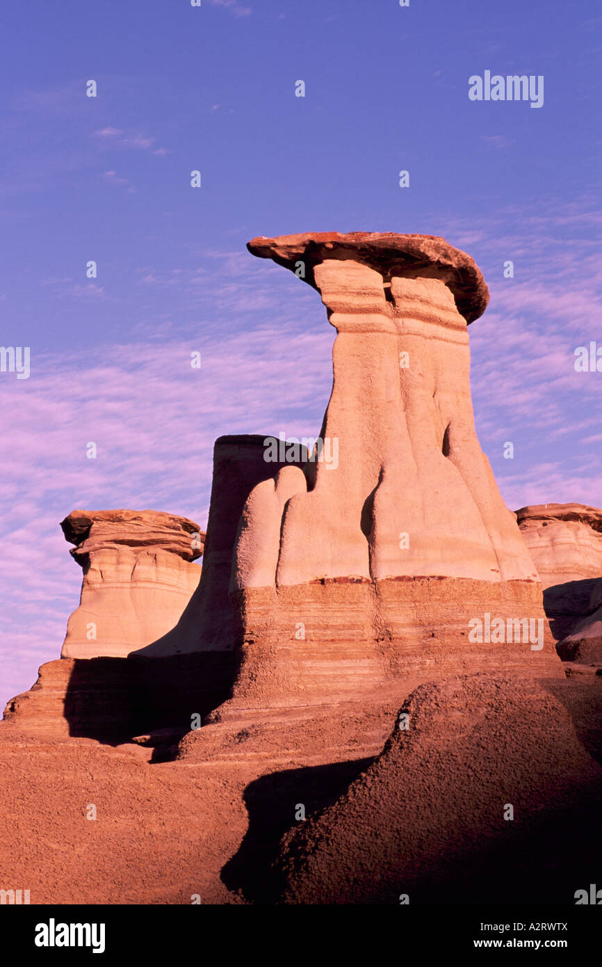 Hoodoos in The Badlands near Drumheller, Alberta, Canada Stock Photo ...