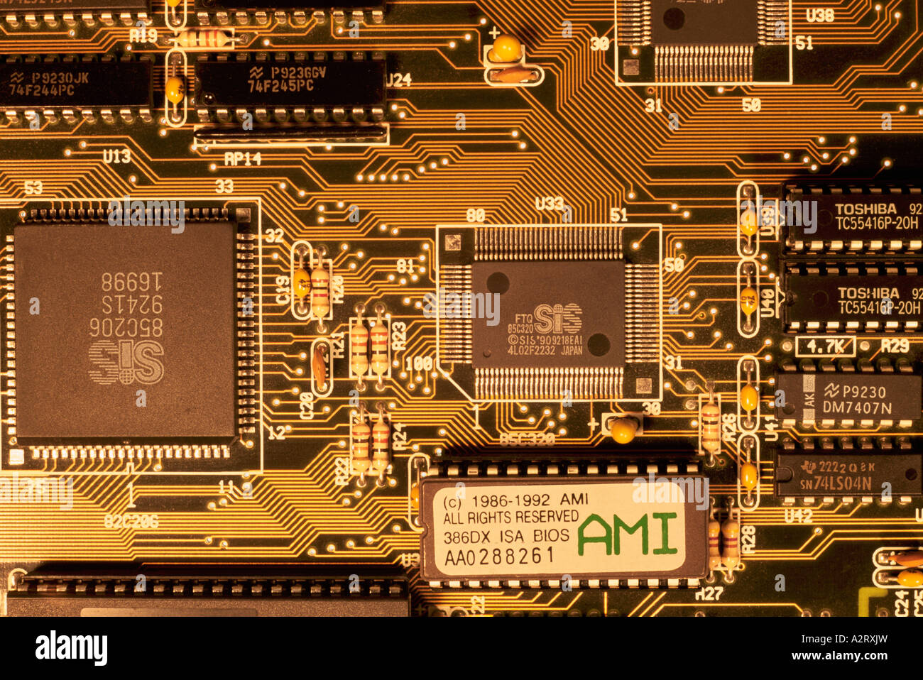 Closeup of Computer Circuit Board Stock Photo - Alamy