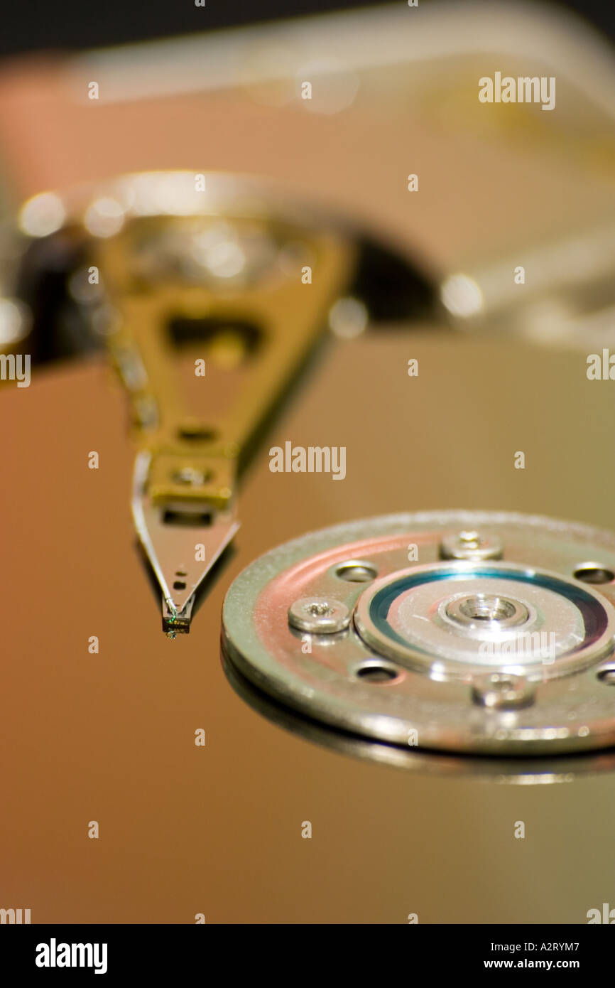 Read / Write Head and Spindle on Computer hard drive Stock Photo - Alamy