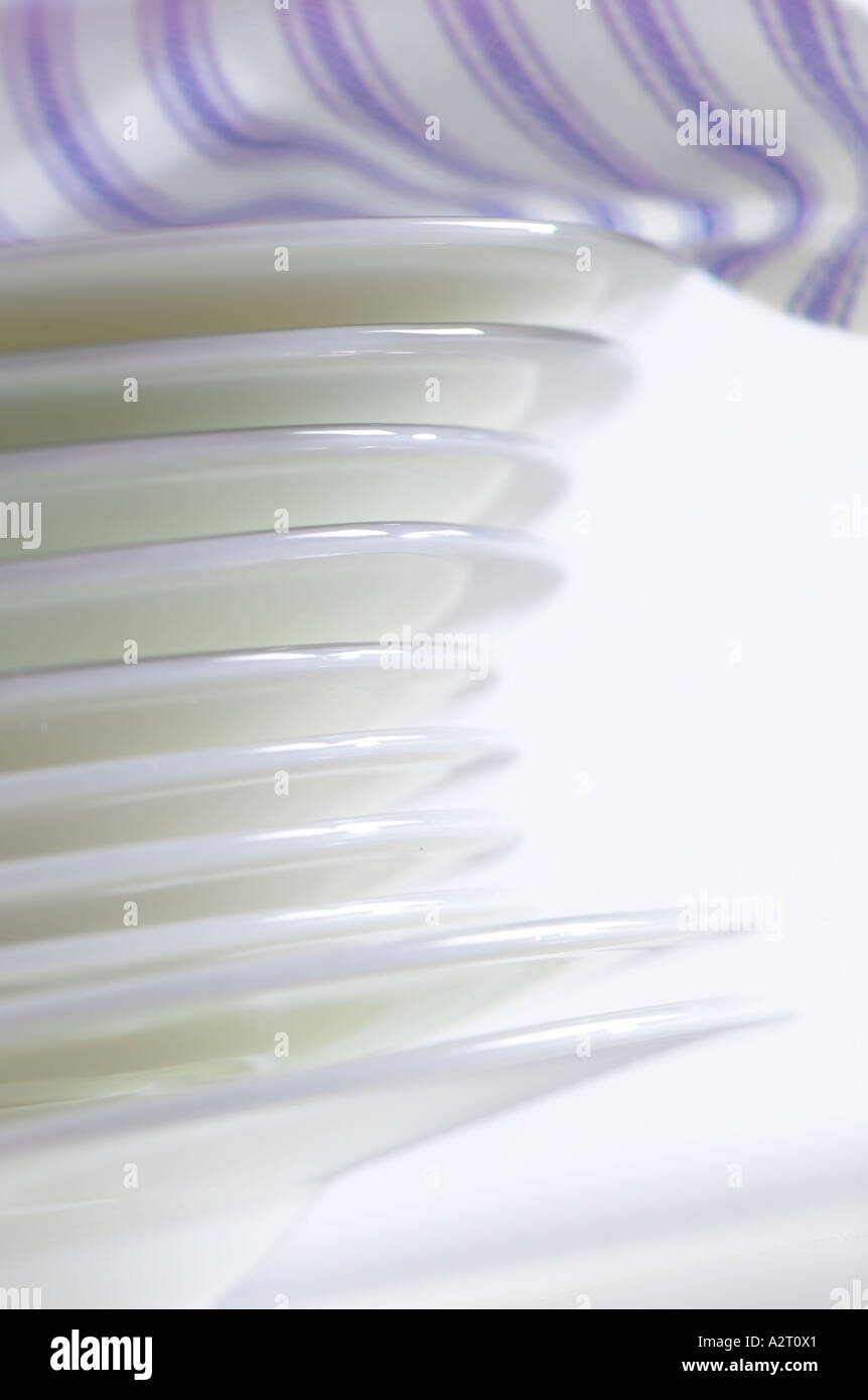 blue cloth over plates Stock Photo - Alamy