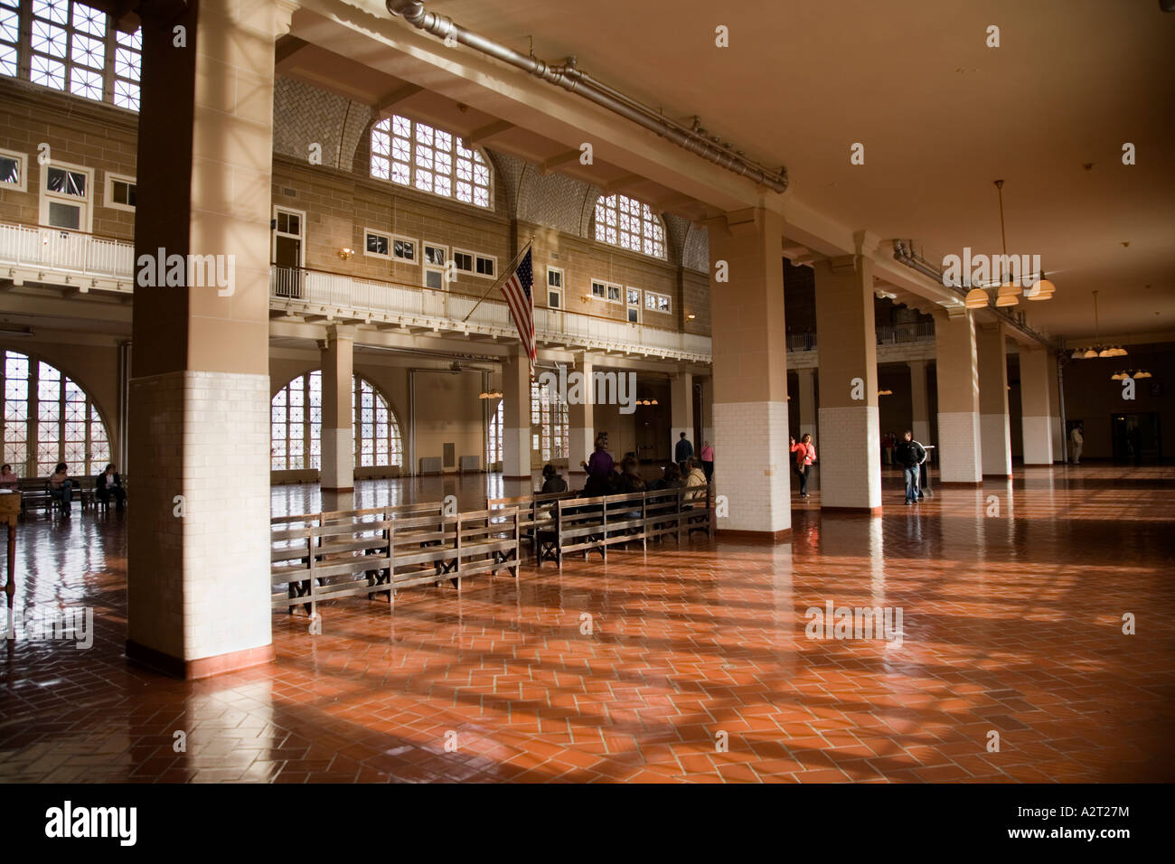 Ellis Island The Great Hall Registry room second level immigration ...