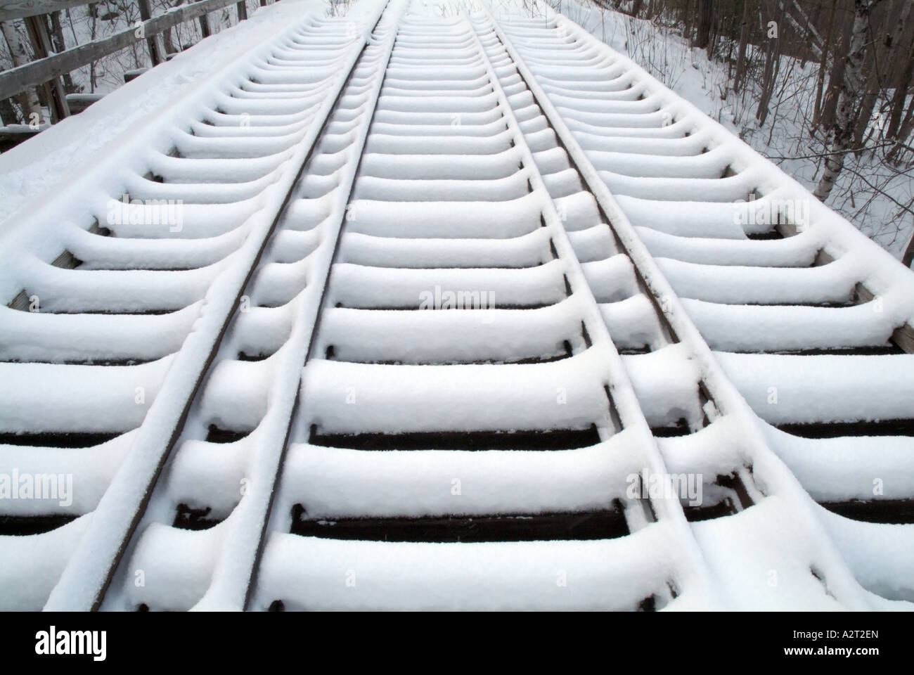 Snow covered railroad bridge, near the Appalachian Trail (Ethan Pond ...