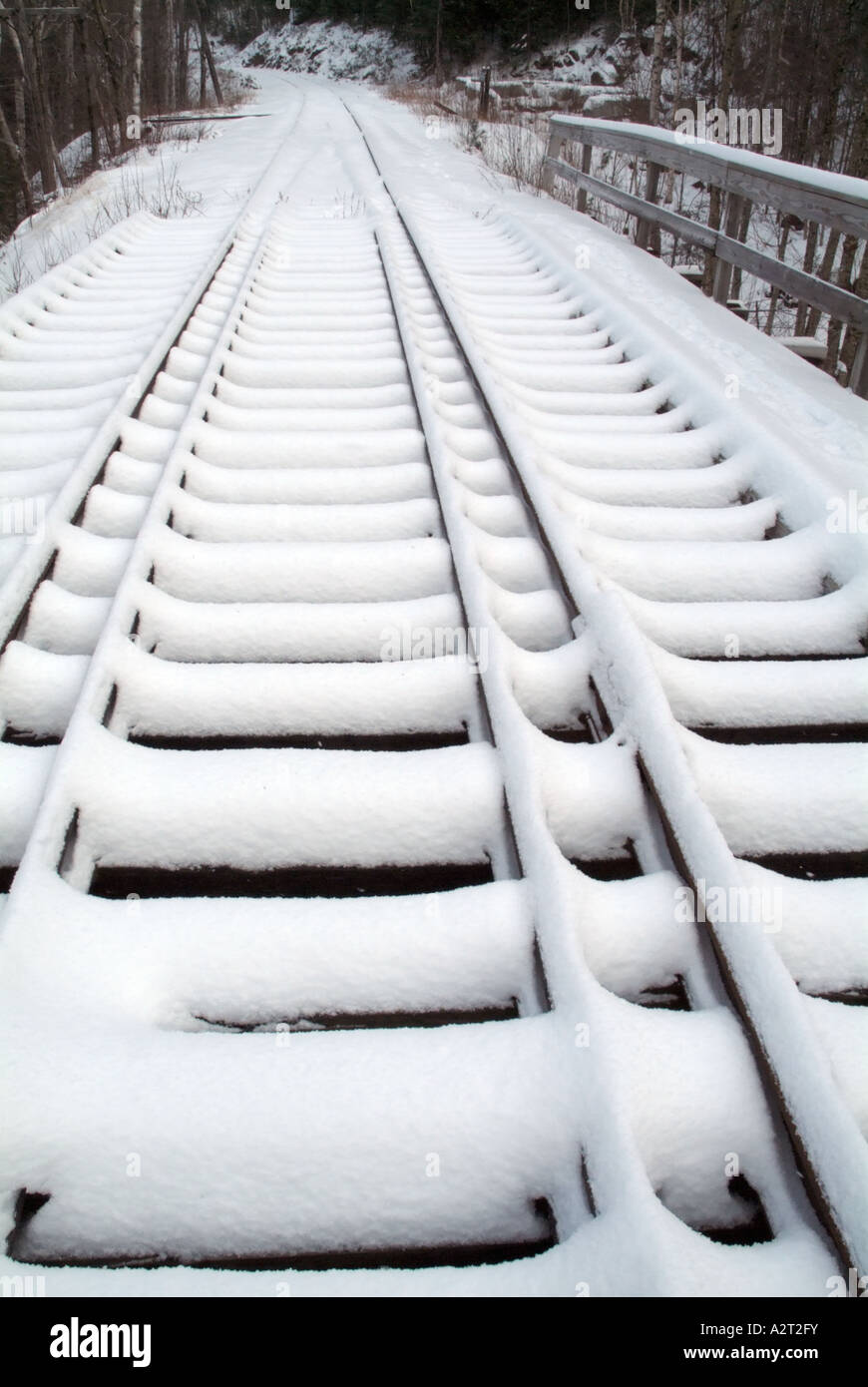 Snow covered railroad bridge, near the Appalachian Trail (Ethan Pond ...