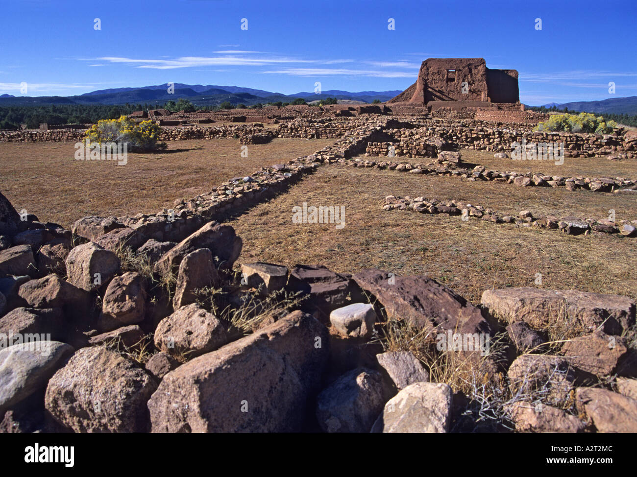 "Ruin at "Pecos Pueblo" "National Historic Park", New Mexico Stock ...