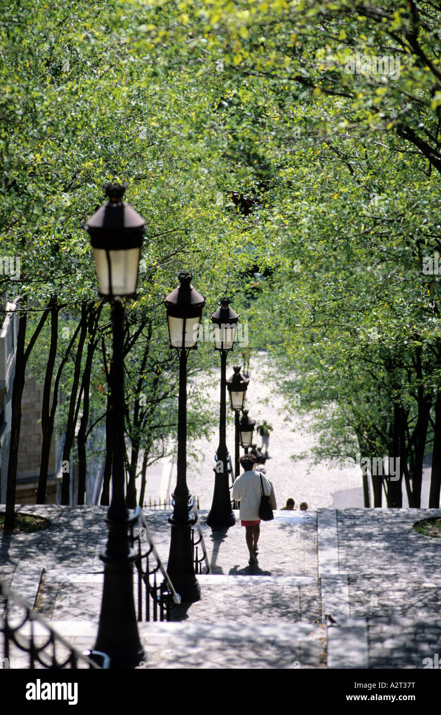 France, Paris, Montmartre stairs Stock Photo - Alamy