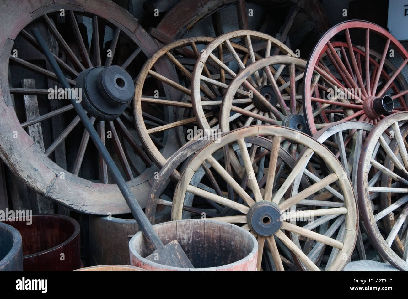 Wooden wheels Takayama Gifu prefecture Japan Stock Photo - Alamy