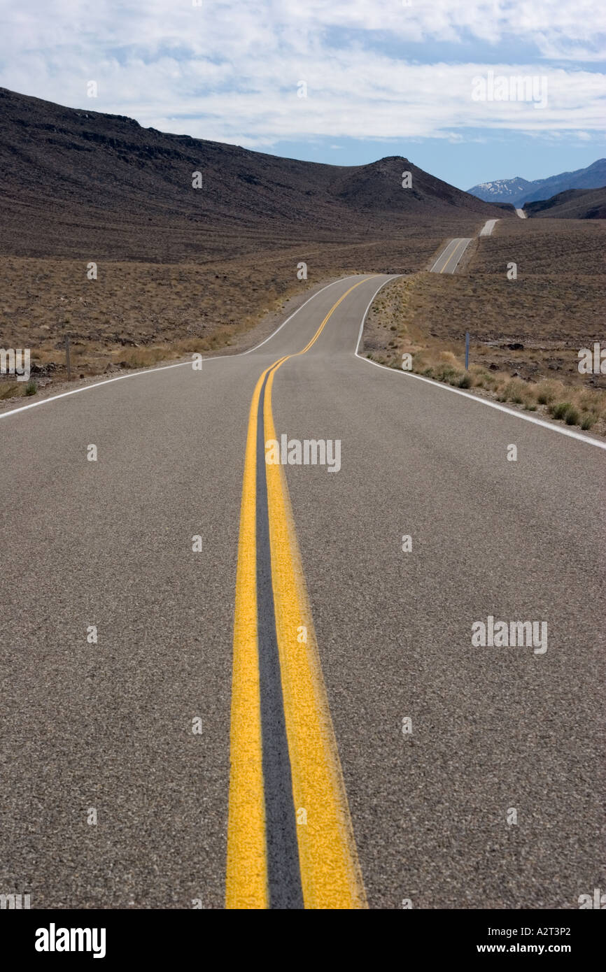 State Highway 190 east of Owens Lake in Inyo County California United ...
