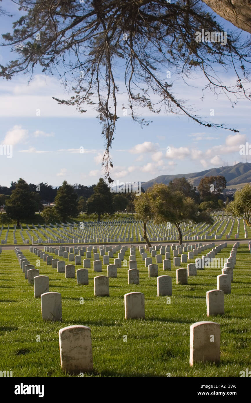 Golden Gate National Cemetery with San Bruno Mountain in the background ...