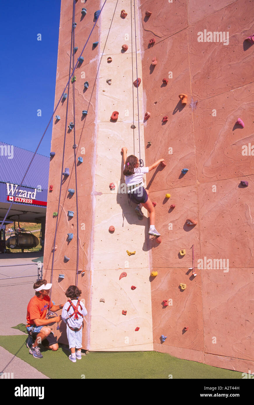 Climbing Wall, Whistler, BC, British Columbia, Canada - Children using ...