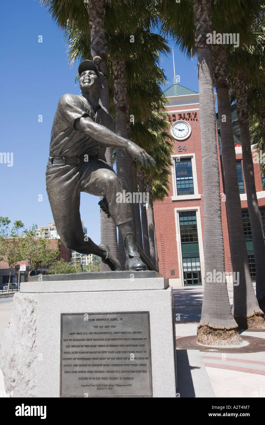 Statue of Willie Mays Jr in front of SBC Park Home of the San Francisco ...