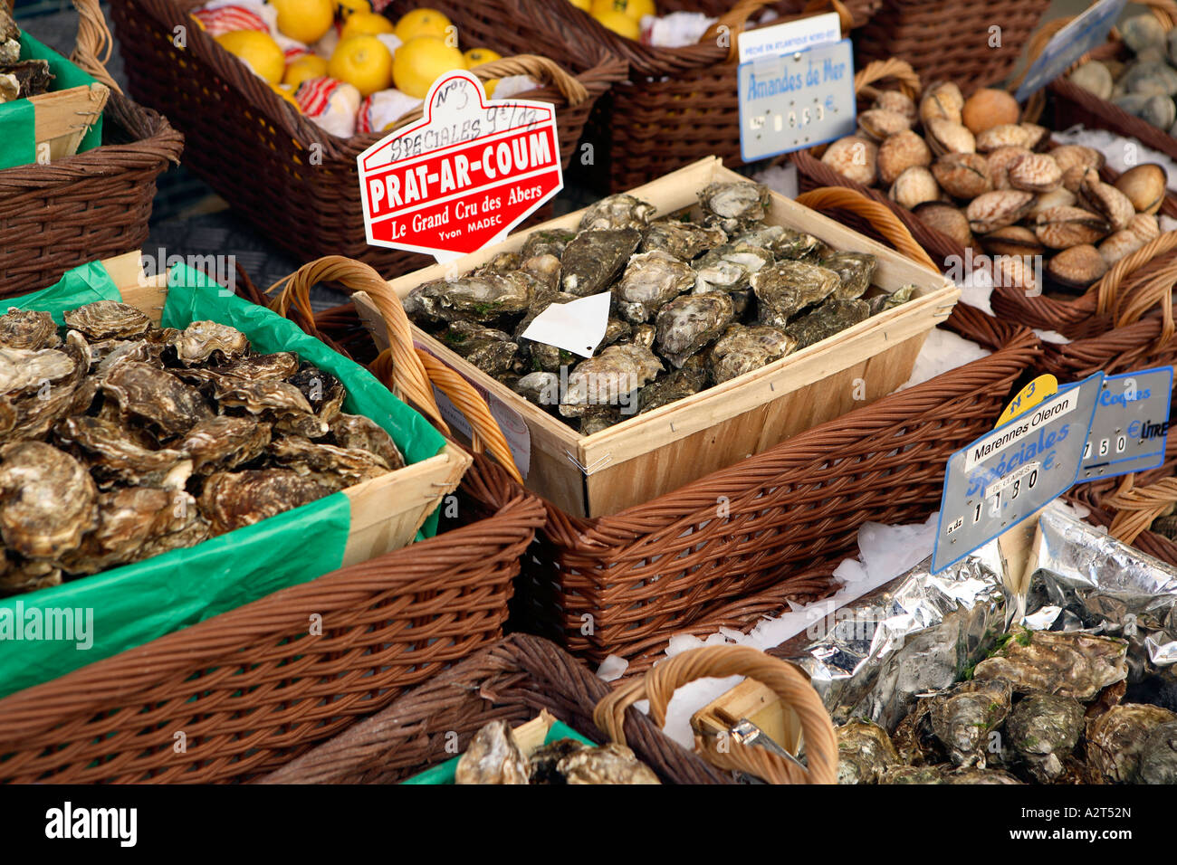 France, Normandy, seafood market Stock Photo - Alamy