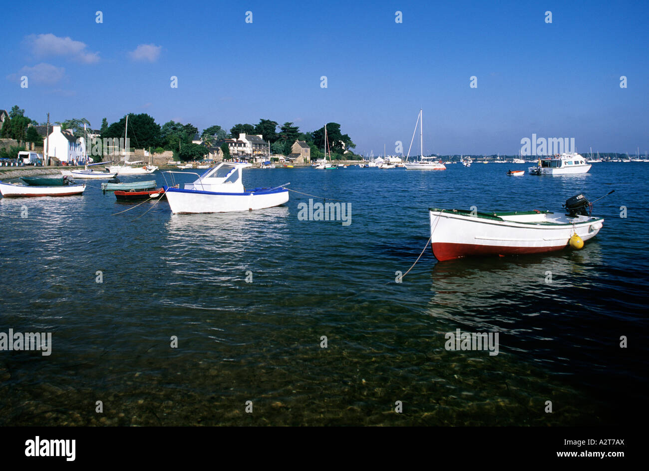 France, Morbihan, Gulf of Morbihan, Ile aux Moines, port Stock Photo ...