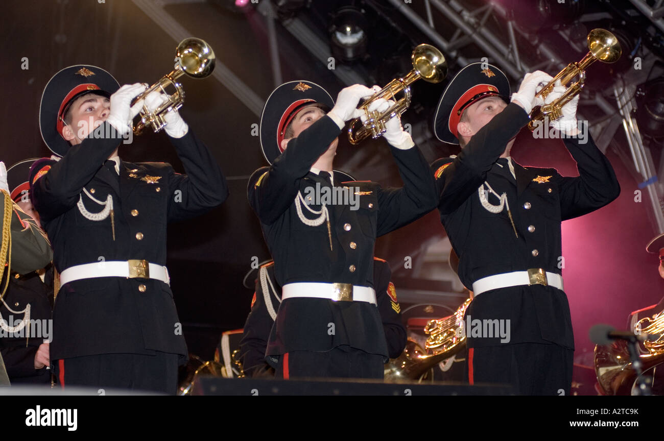 Russian military band playing during Russian Winter Festival 2007 in ...