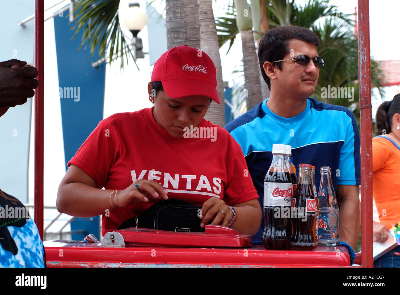 Drinking booth on a walk side in Guayaquil, Ecuador Stock Photo - Alamy