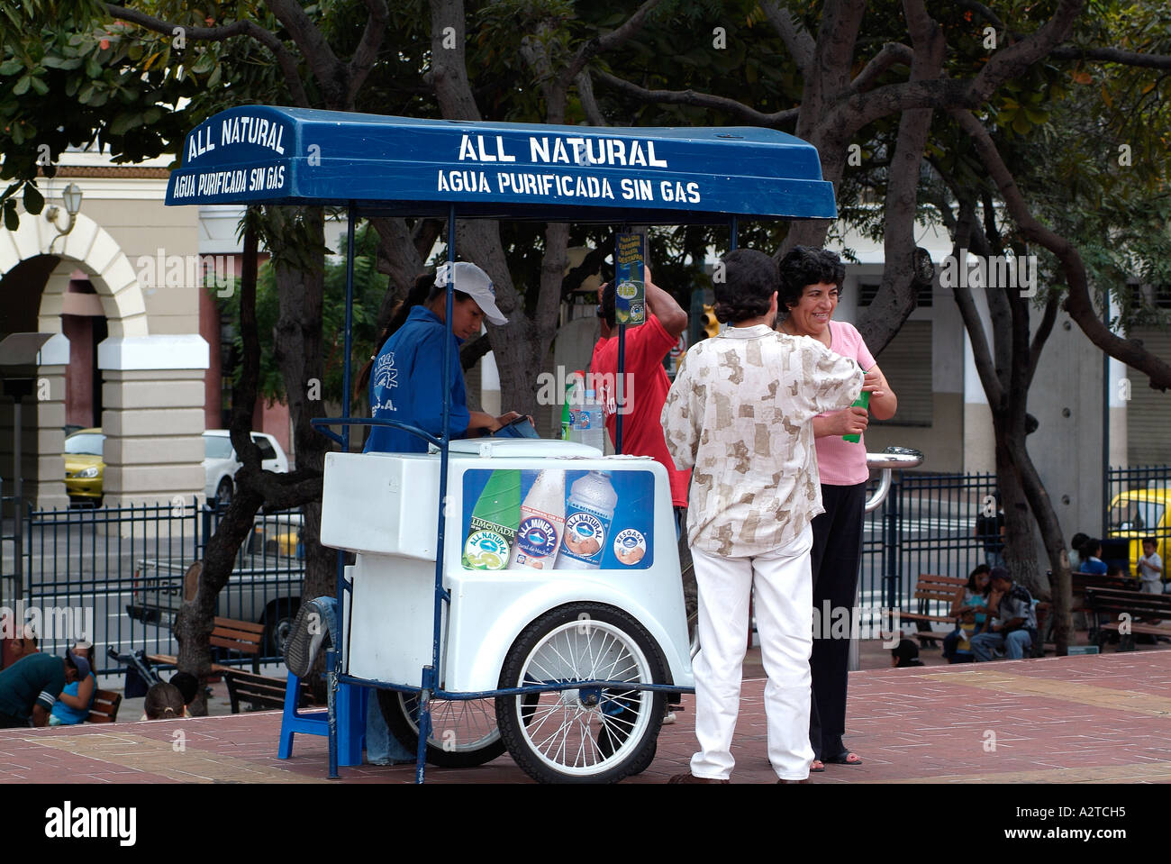 Drinking booth on a walkside in Guayaquil, Ecuador Stock Photo - Alamy