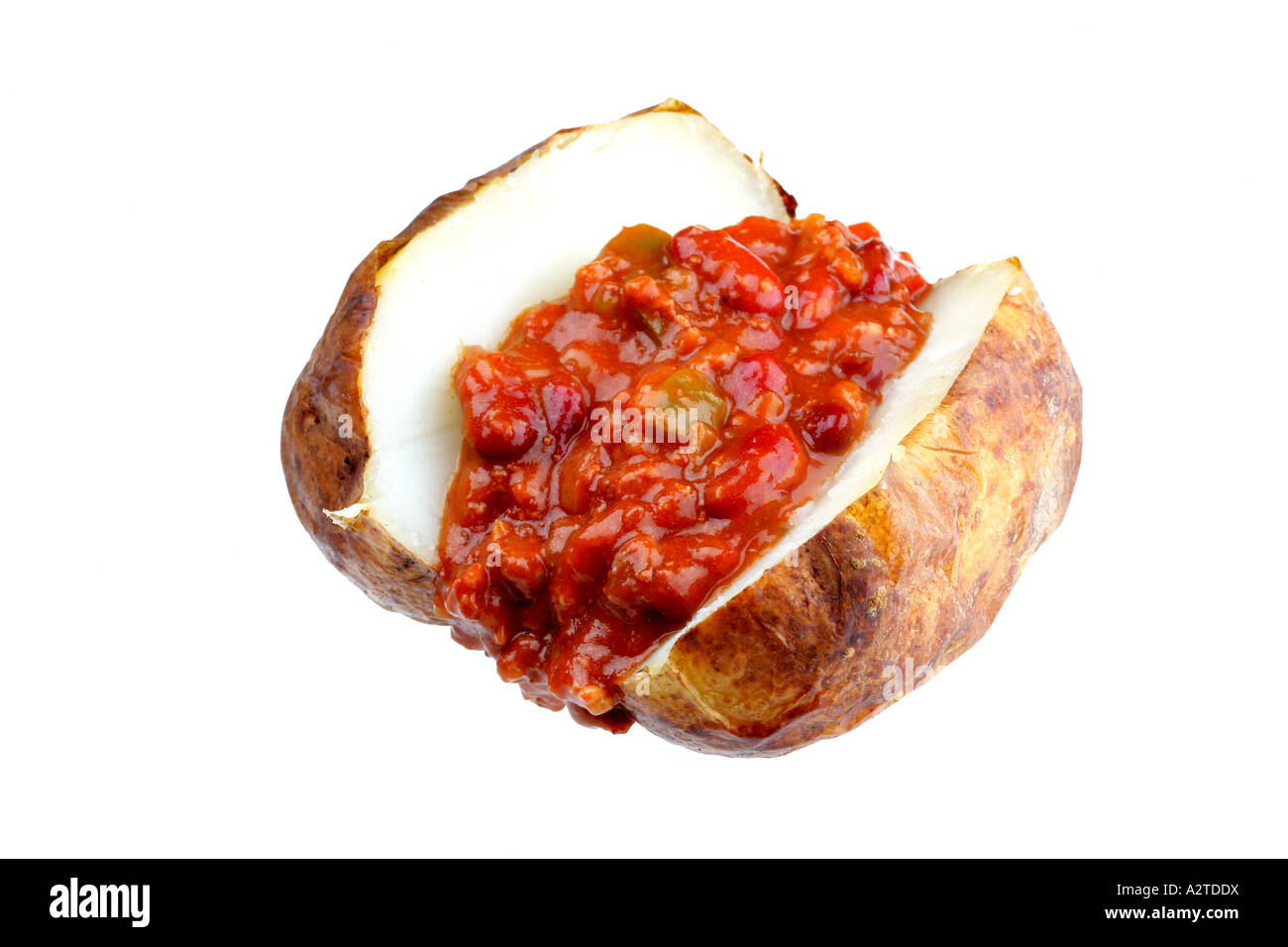 Jacket Potato with Chilli Con Carne Stock Photo - Alamy