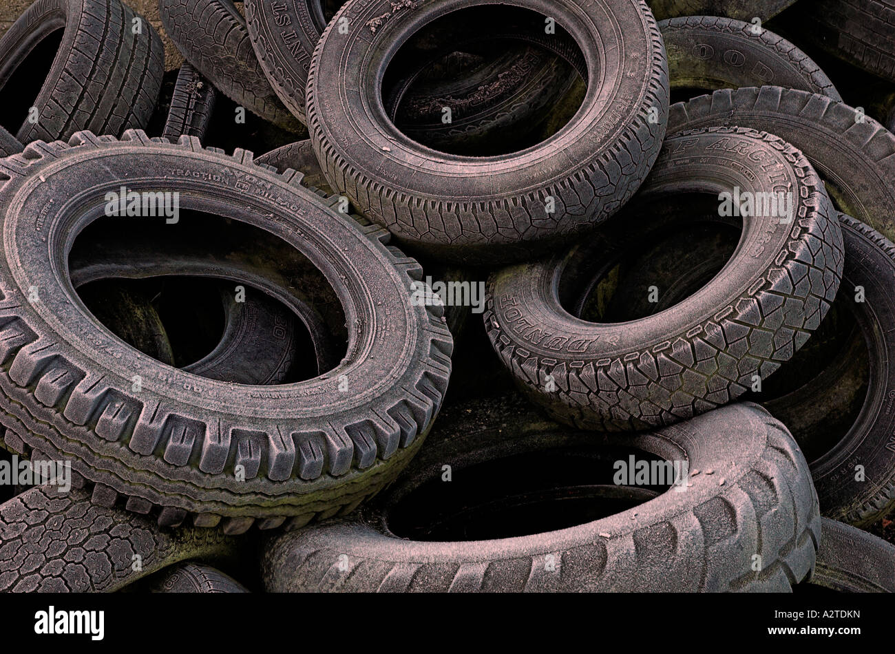 Old waste tyres, North yorkshire England UK Stock Photo - Alamy