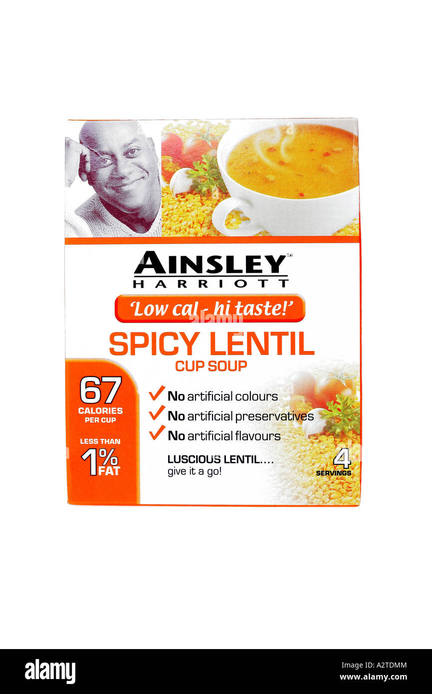 Box of Spicy Lentil Soup Sachets Stock Photo - Alamy