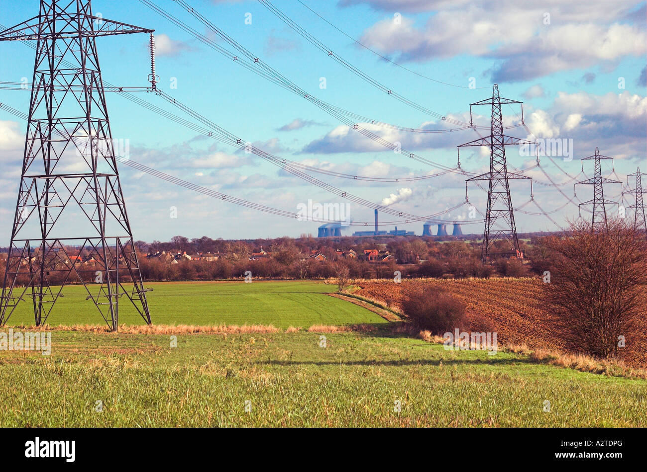 Power Lines, Selby,Yorkshire, England UK Stock Photo - Alamy
