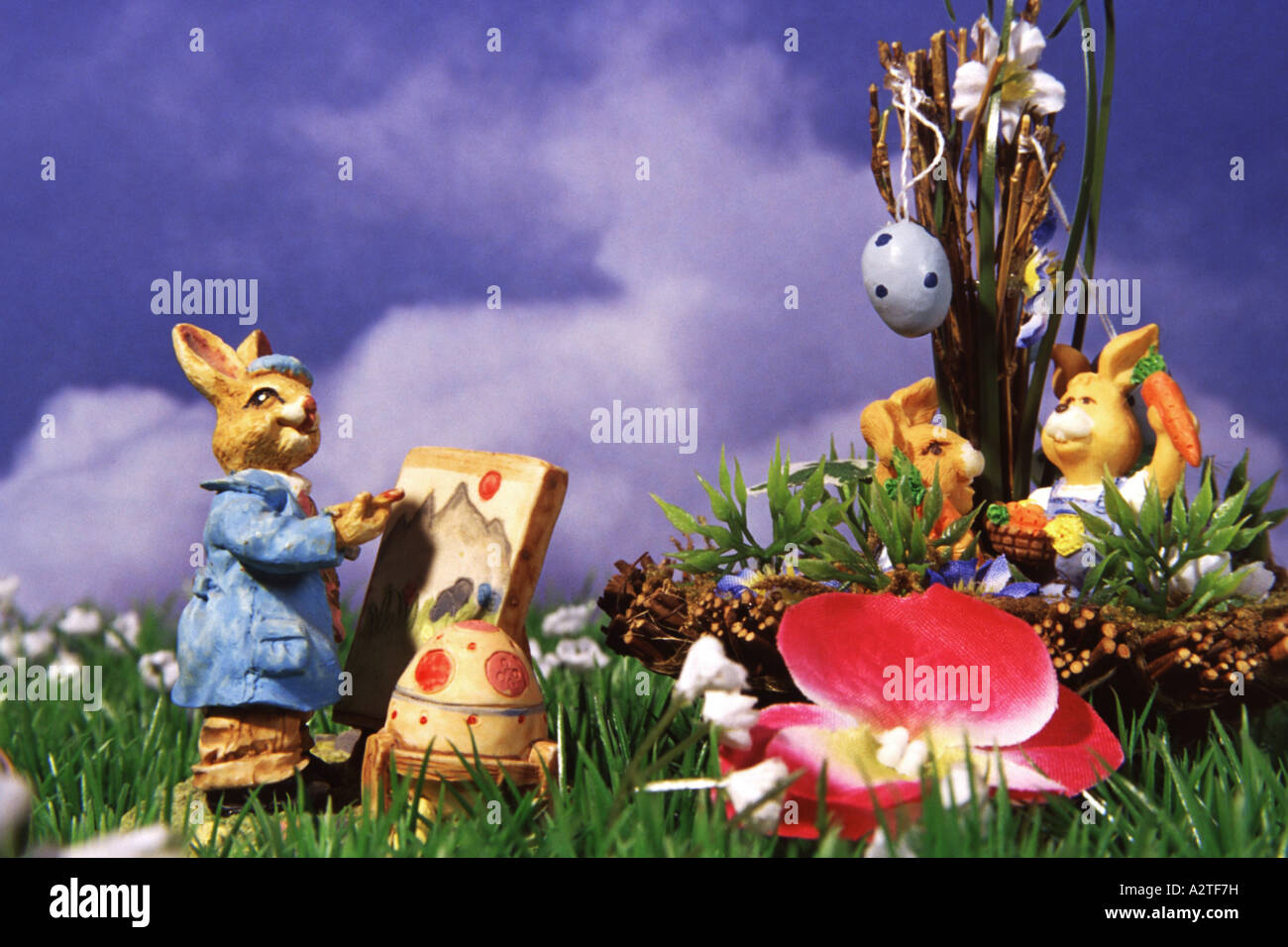 easter bunny painting Stock Photo - Alamy