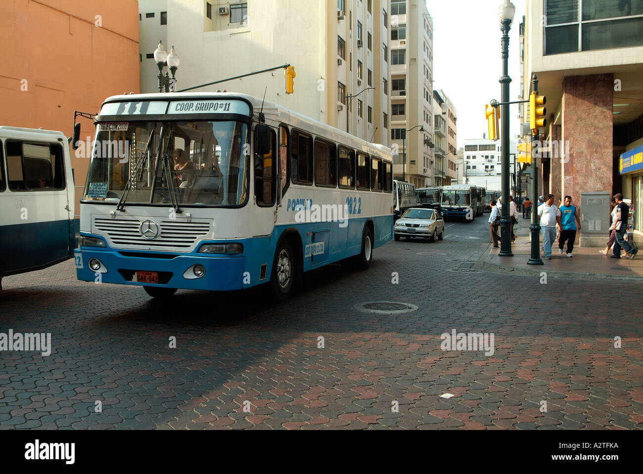Street life and bus transportation in Guayaquil, Ecuador Stock Photo ...