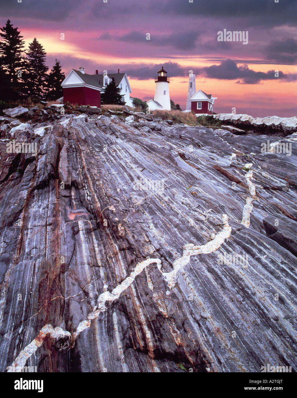 Pemaquid Light, Pemaquid Point Lighthouse in , USA, Maine Stock Photo ...
