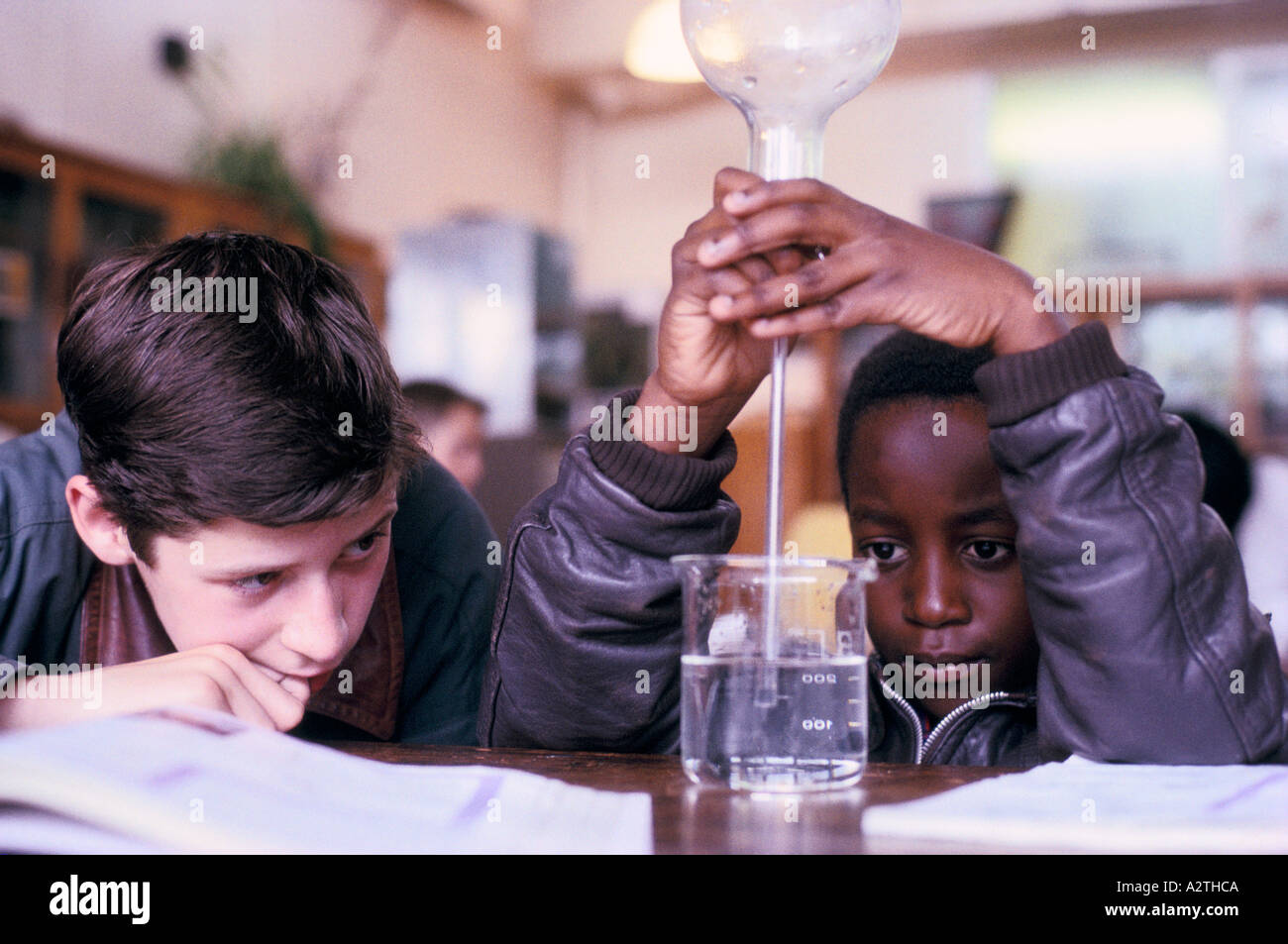 science lesson quinton kynaston school swiss cottage 1990 Stock Photo ...