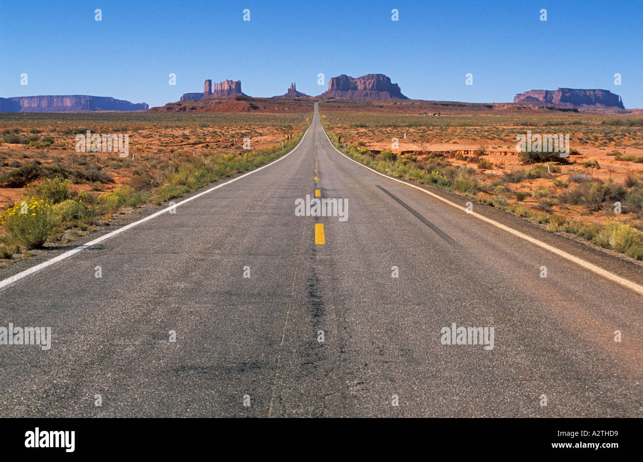 Iconic image of the road to monument Valley Arizona USA united states ...
