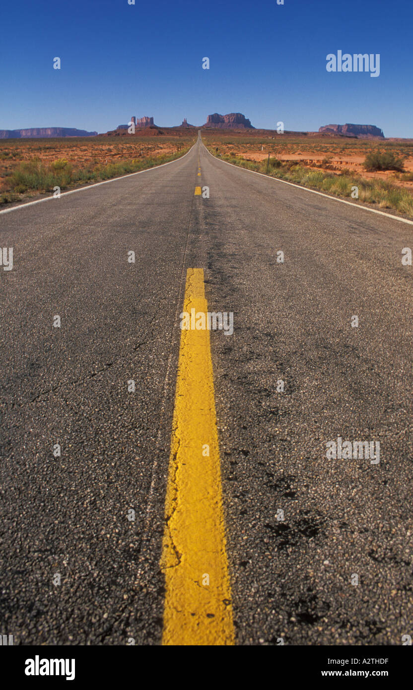 Iconic image of the road to monument Valley Arizona USA united states ...