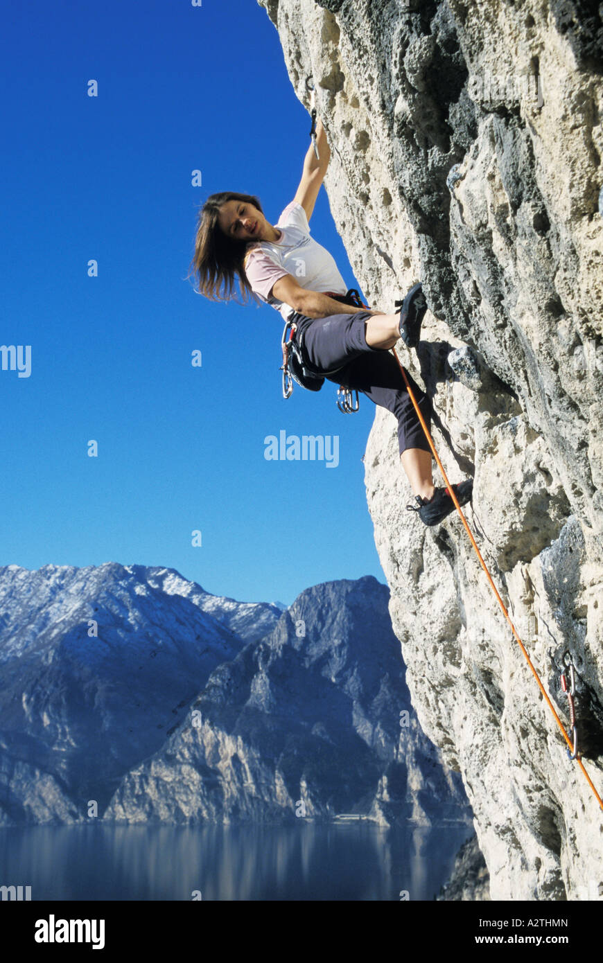 climber on rock wall Stock Photo - Alamy