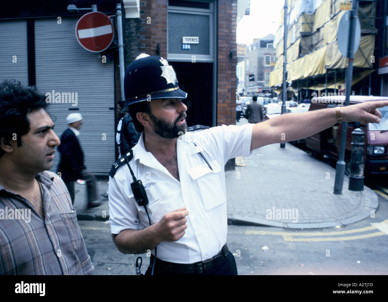 pc harris community policeman in brick lane area london 1991 Stock ...