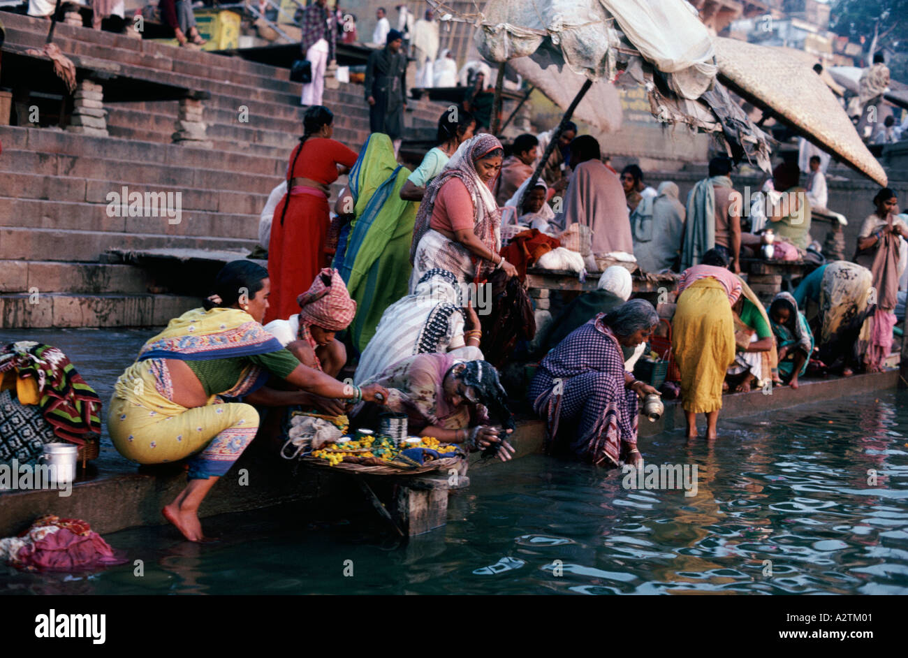 Bathers Ganges Varanasi Uttar Pradesh India Stock Photo - Alamy